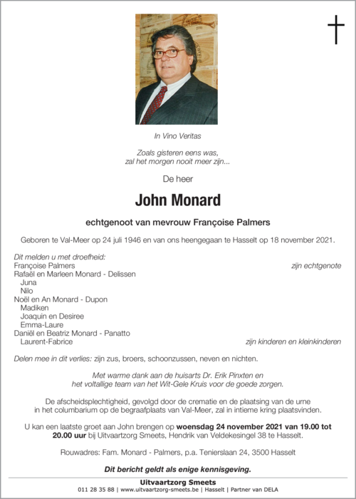 Gepassioneerd wijnhandelaar John Monard overleden - Made in