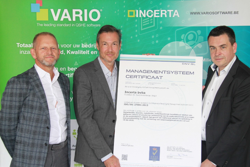 Incerta behaalt ISO-certificaat voor informatiebeveiliging - Made in